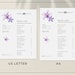 Purple Floral Price List Template / Watercolour Price List Template ...