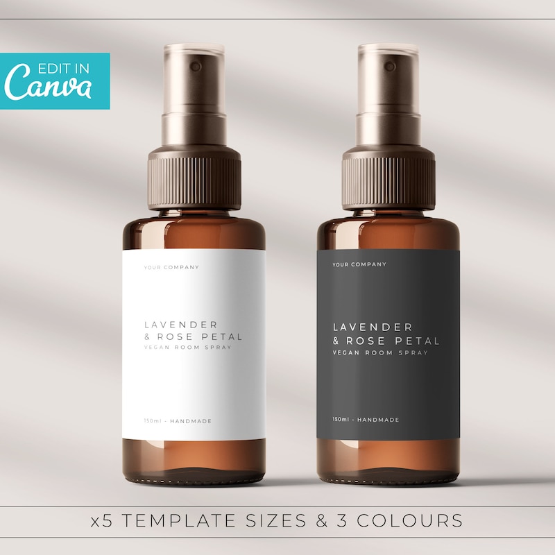 Minimalist Room Spray Label Template - Etsy