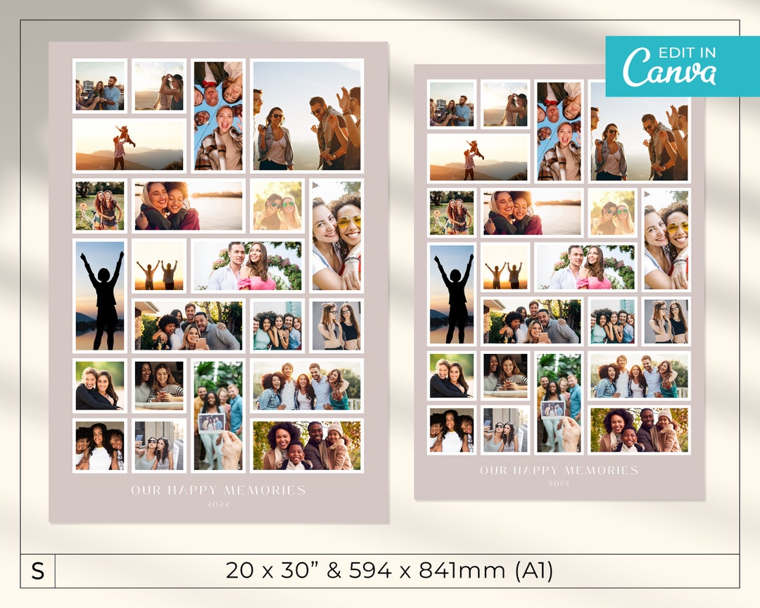 Modern Photo Collage Template / Editable Photo Grid / Minimalist Photo ...