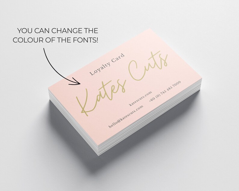 Editable Loyalty Card Template / Modern Pink Rewards Card / | Etsy