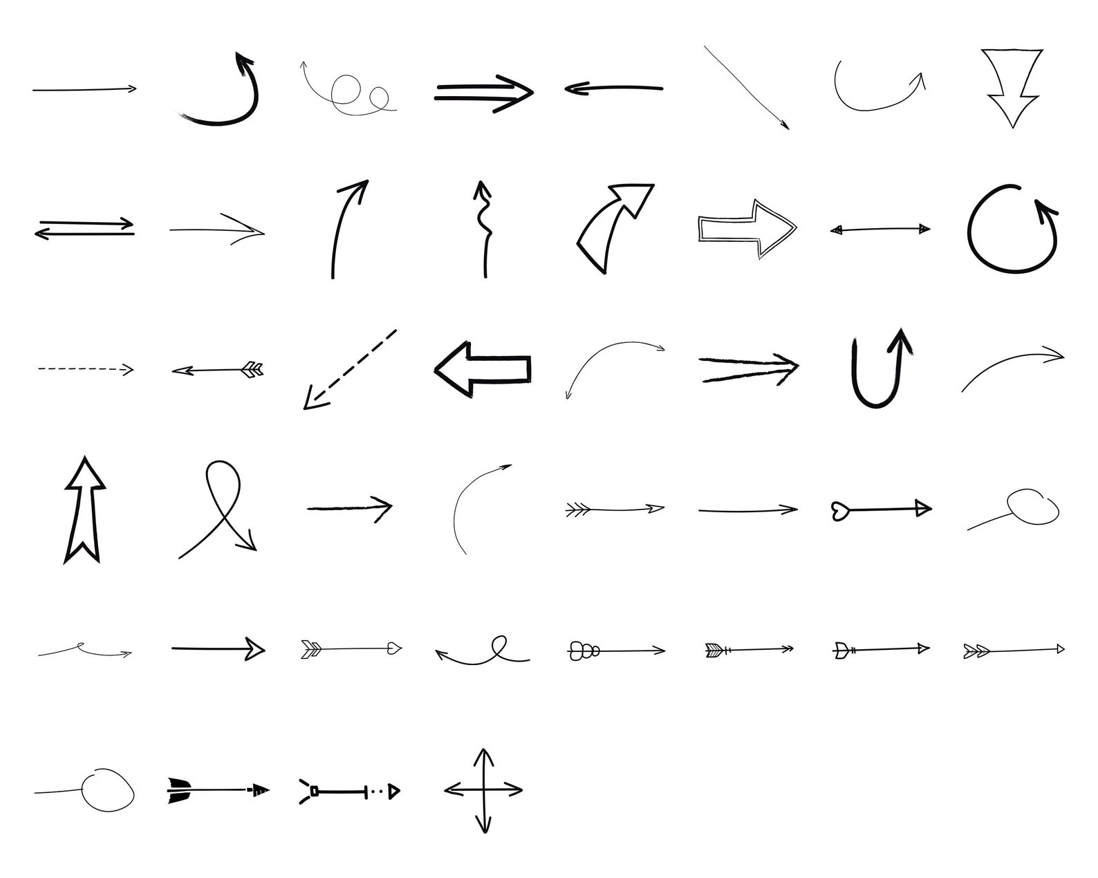 100 Hand Drawn Arrows // Arrow Doodles // Tribal Arrow // Native Arrow ...
