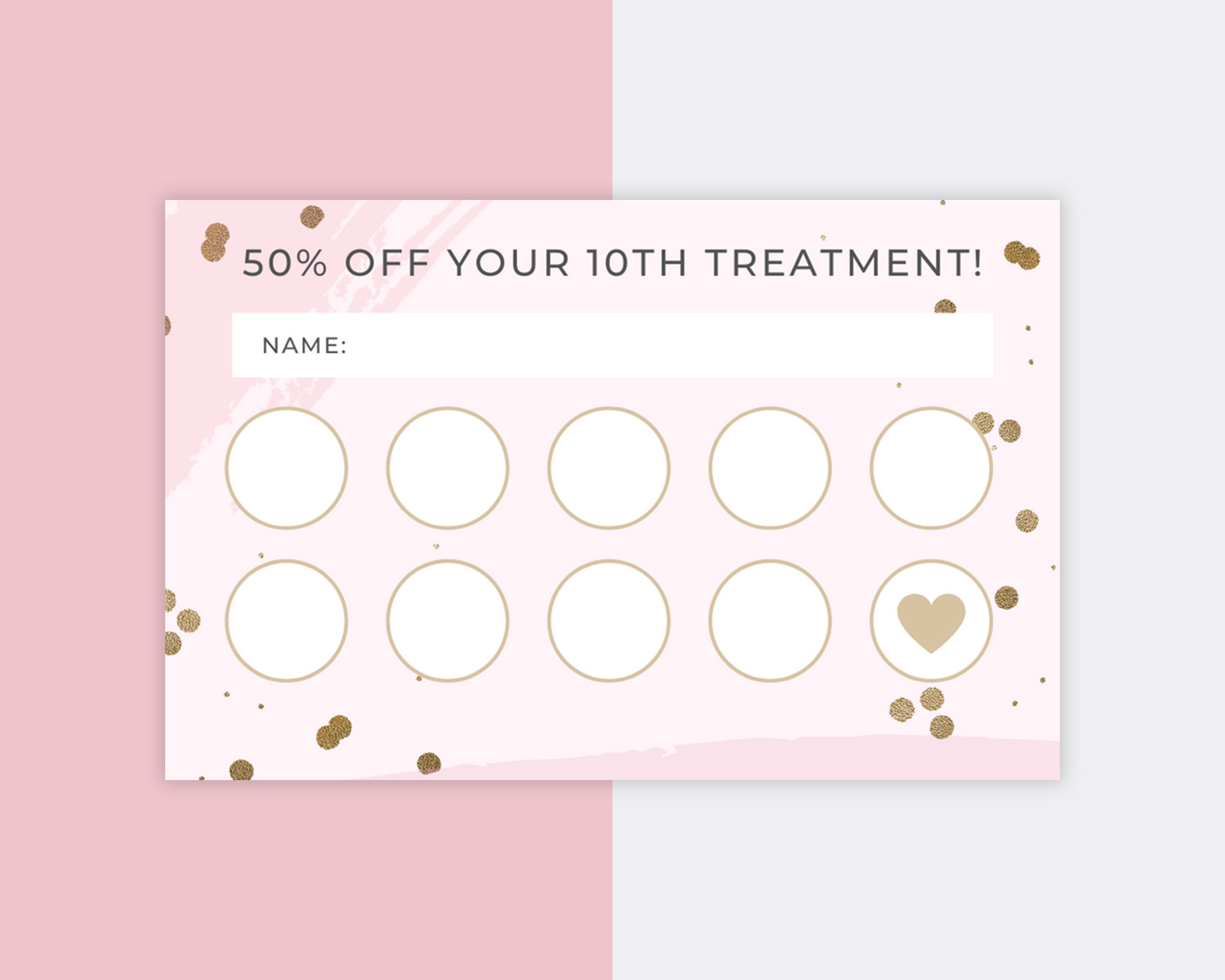 Pink & Gold Loyalty Card Template / Rewards Card / Printable | Etsy