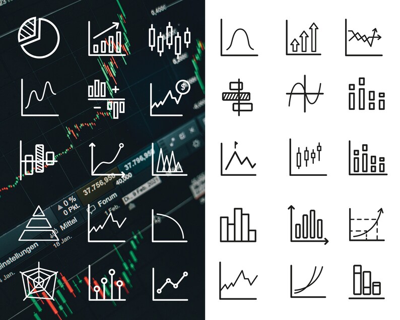 Graph Icon Pack / 300 Infographic Icons / Graphs & Data Icons - Etsy
