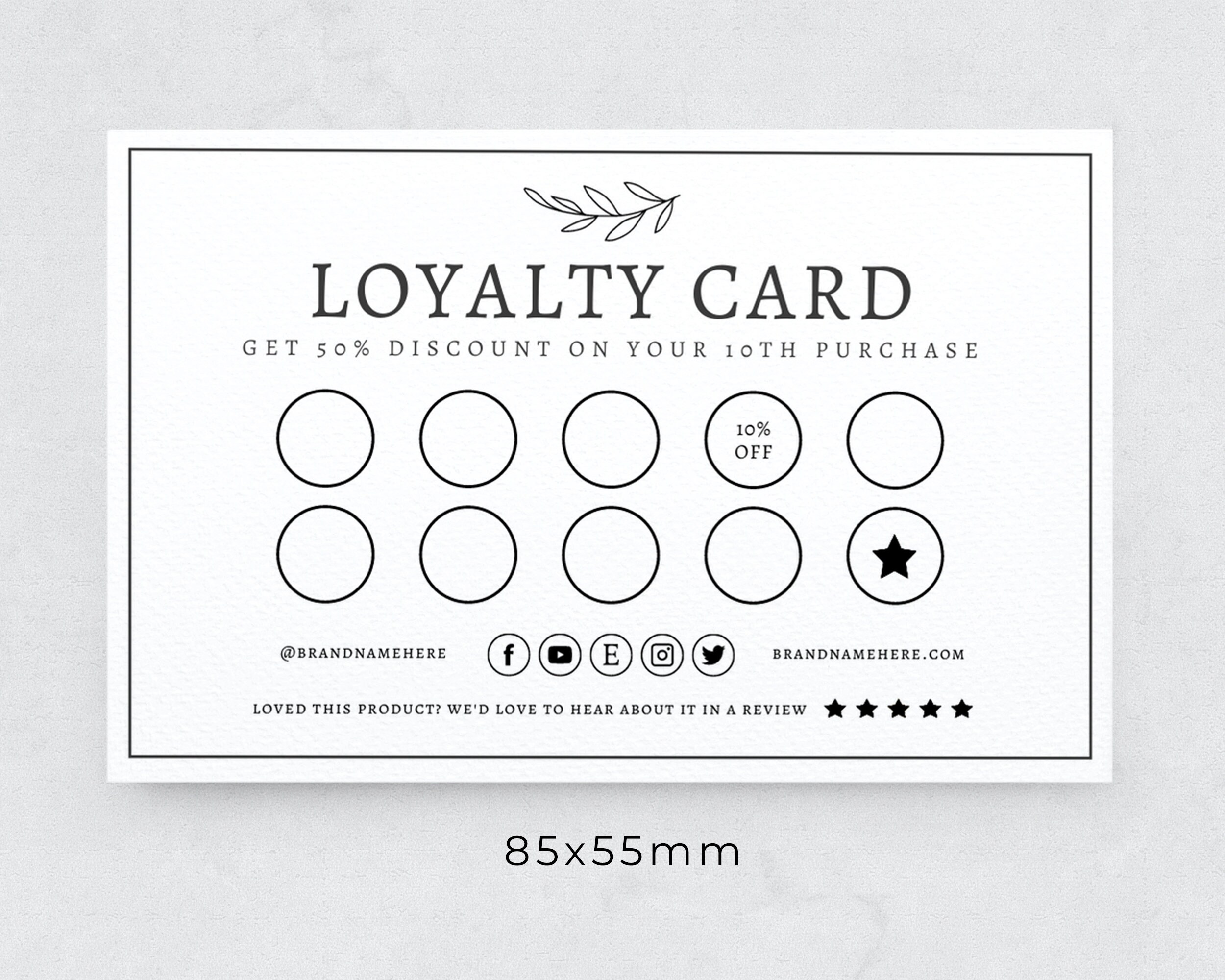 Elegant Loyalty Card Template / Editable Rewards Card / Simple - Etsy