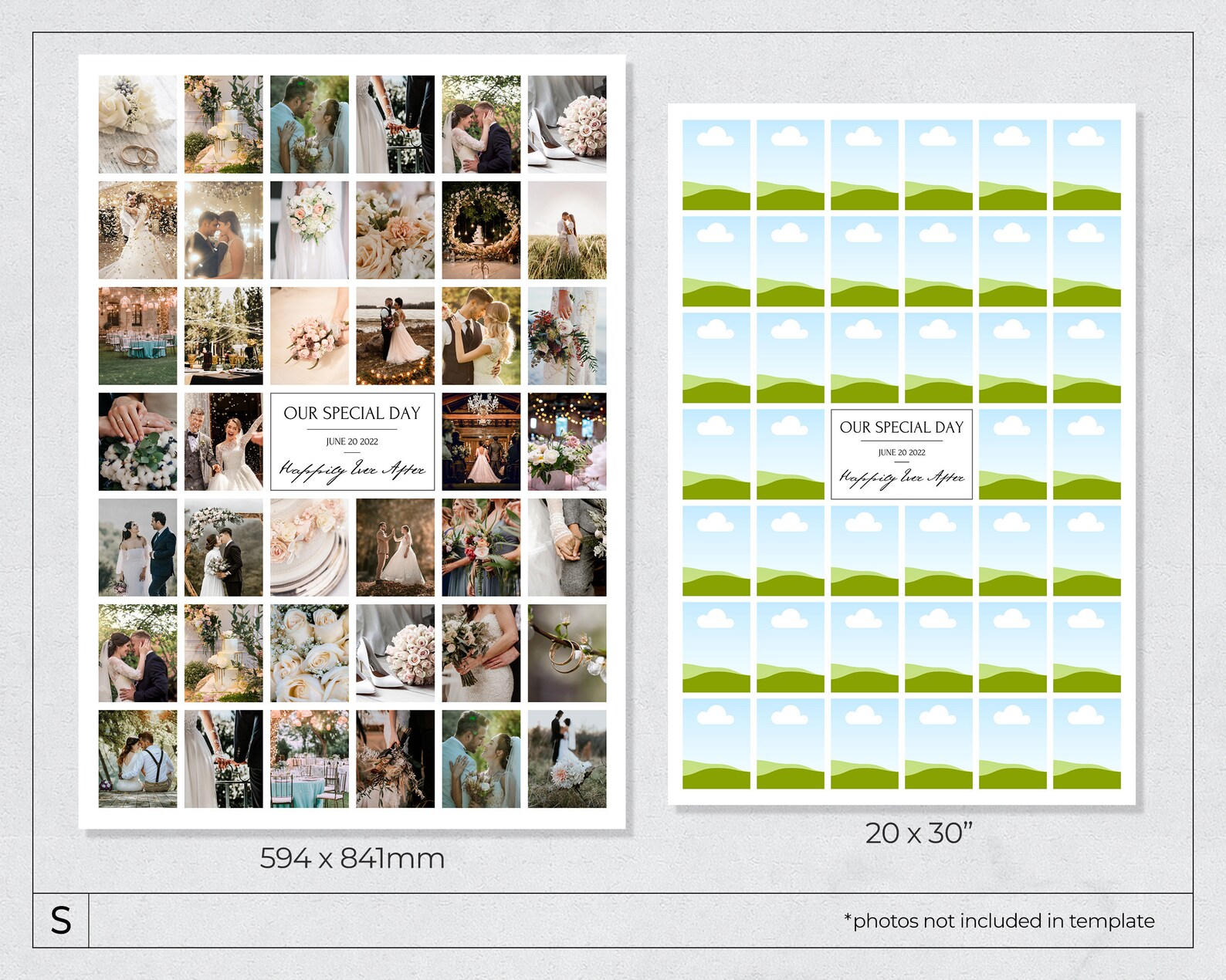 Editable Photo Collage / Wedding Photo Collage Template / | Etsy