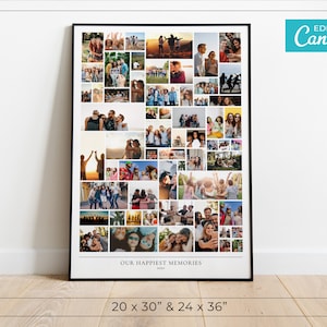 Large Photo Collage Template / Editable Photo Grid / 20x30" 24x36 ...