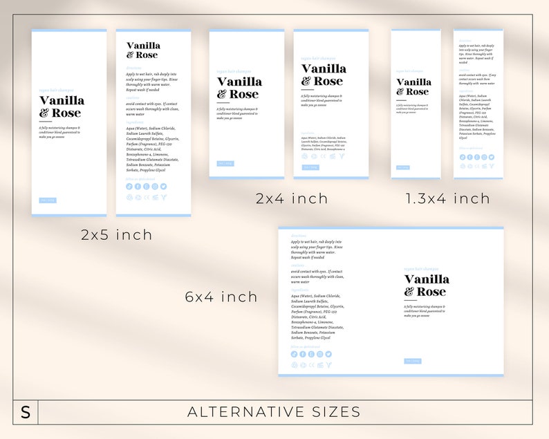 Shampoo Bottle Label Template / Product Labels / Tall Bottle - Etsy