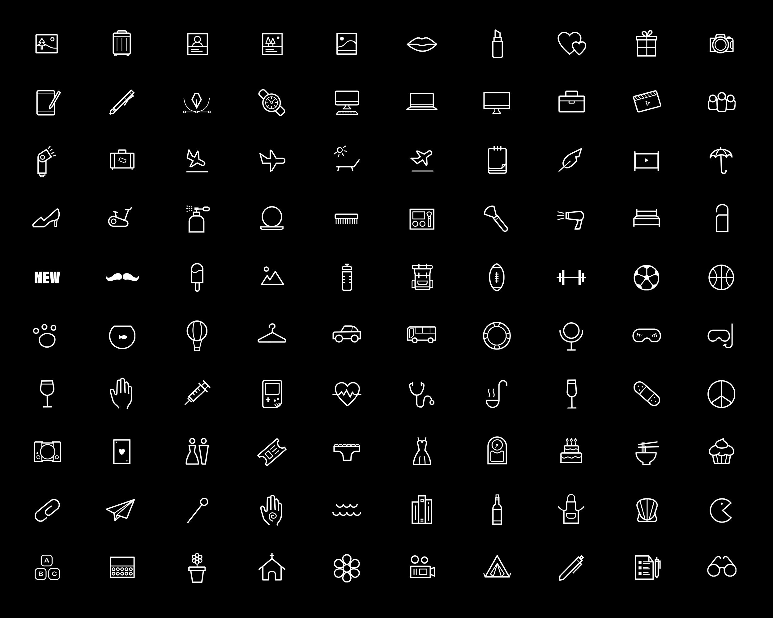 1600 General Icons // Icon Set Transparent PNG // Website - Etsy