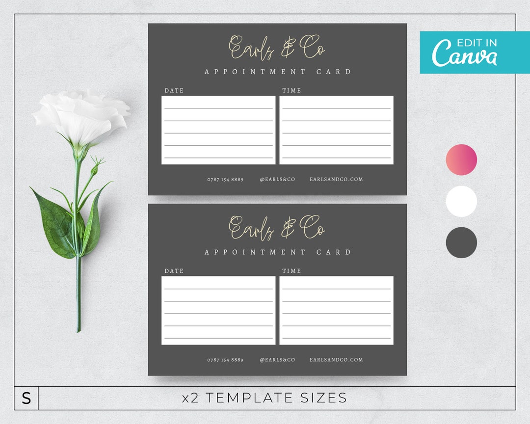 Appointment Card Template / Editable Appointment Card / Printable ...