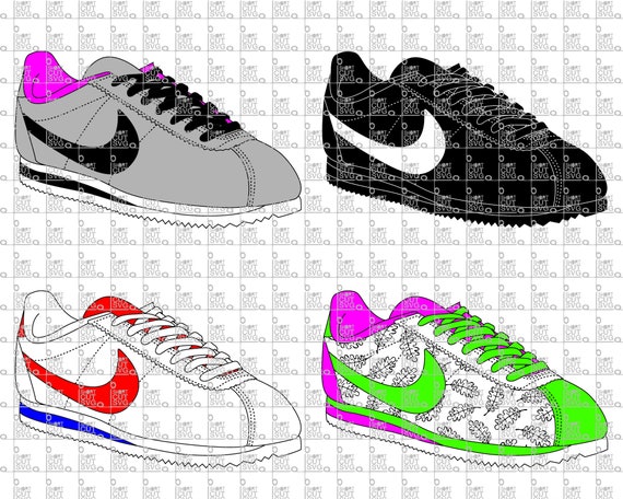 Sneaker SVG file // SWOOSH // pdf DXF png // low top // Cortez | Etsy