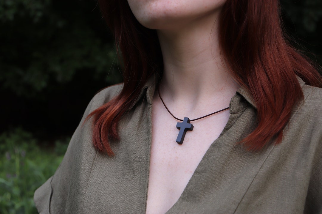 Handmade Bone Horn Cross Necklace: Minimalist Christian Jewelry - Etsy