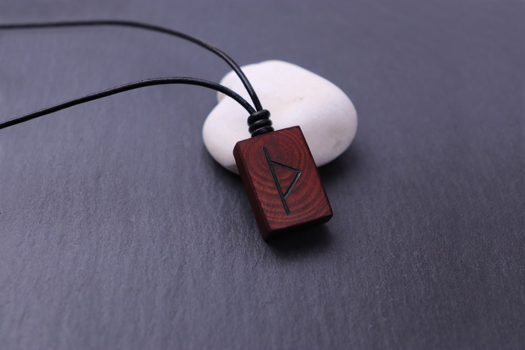 Wood Viking Rune Necklace | Viking Gifts Wood Rune Pendant | Viking ...
