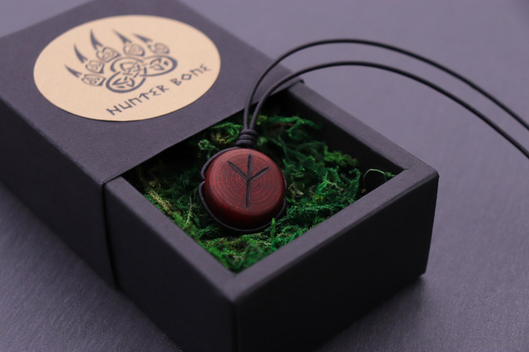 Personalized Wood Rune Necklace Viking Rune Pendant Viking Jewelry ...