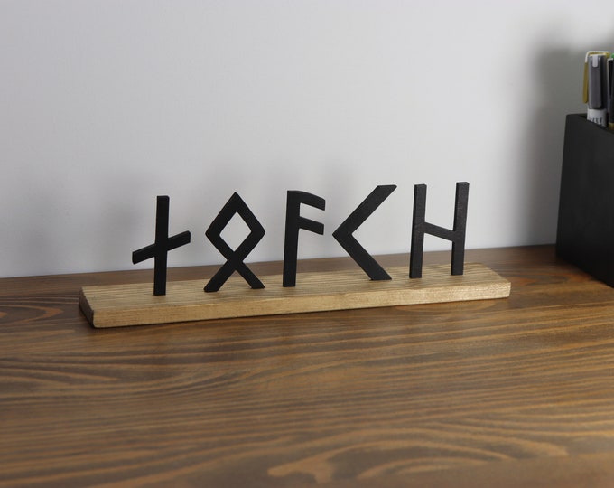 Personalized Rune Wood Sign | Norse Mythology Viking Gifts | Custom ...