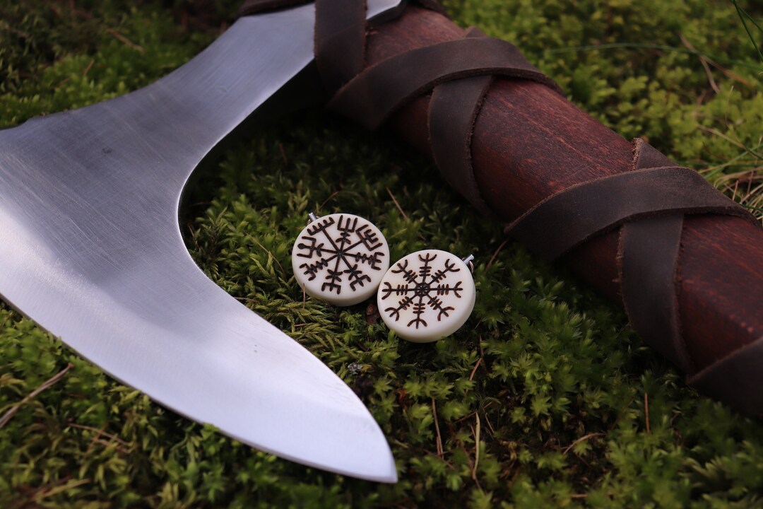 Vegvisir Keychain | Norse Compass Bone Key Fob | Nordic Protection ...