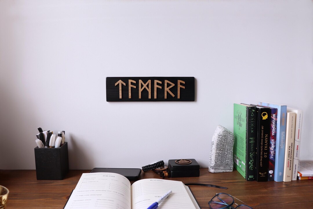 Personalized Rune Wood Sign, Custom Wall Hanging Viking Decor, Norse ...