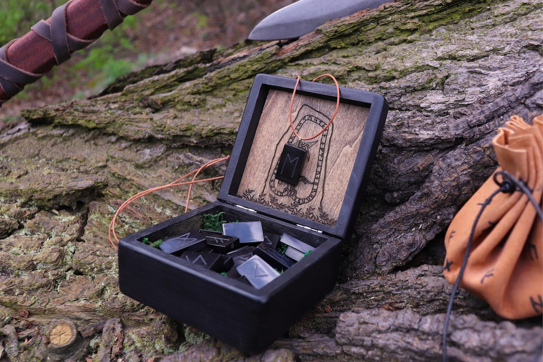 Wearable Norse Rune Set, Handmade Divination Bone Rune Set, Elder ...