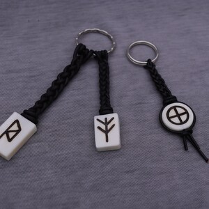 Viking Rune Keychain, Personalized Leather Keychain, Car Accessories ...