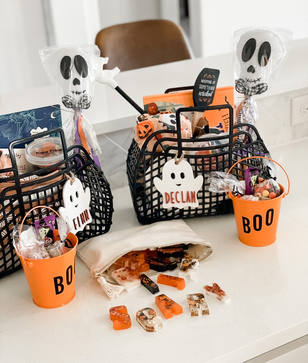 Personalized Halloween Basket Tag: Spooky Ghost Name Tag - Etsy