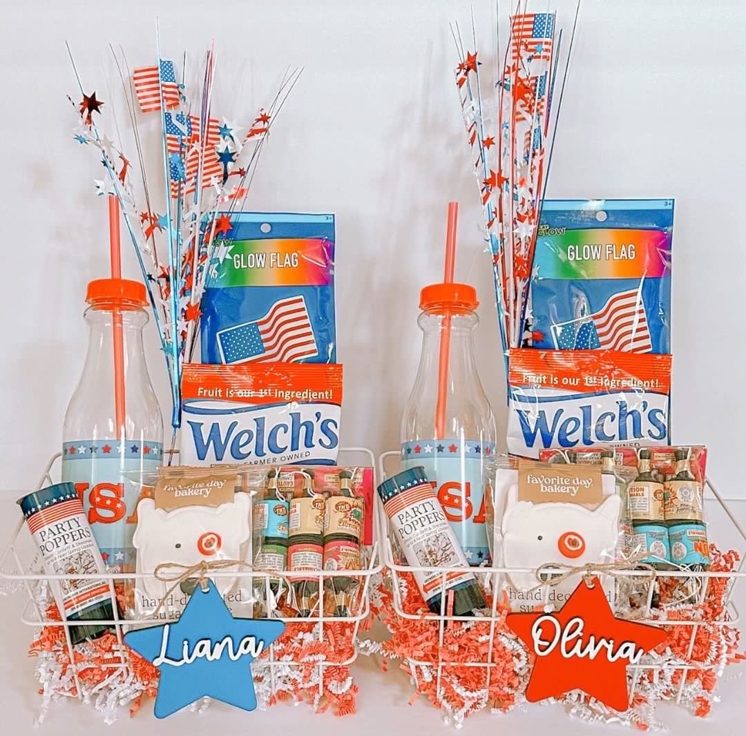 Fourth of July Tags, Star Name Labels for Independence Day, Gift Basket ...