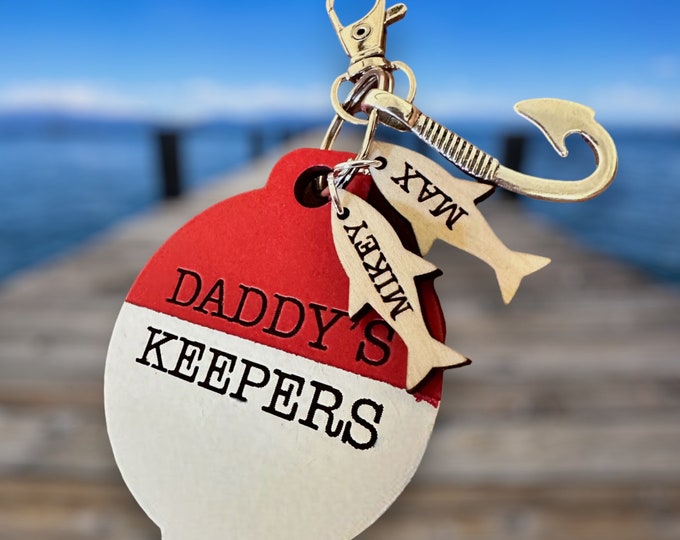 Fishing Bobber Keychain Keychain for Dad Personalized Keychain Fishing ...