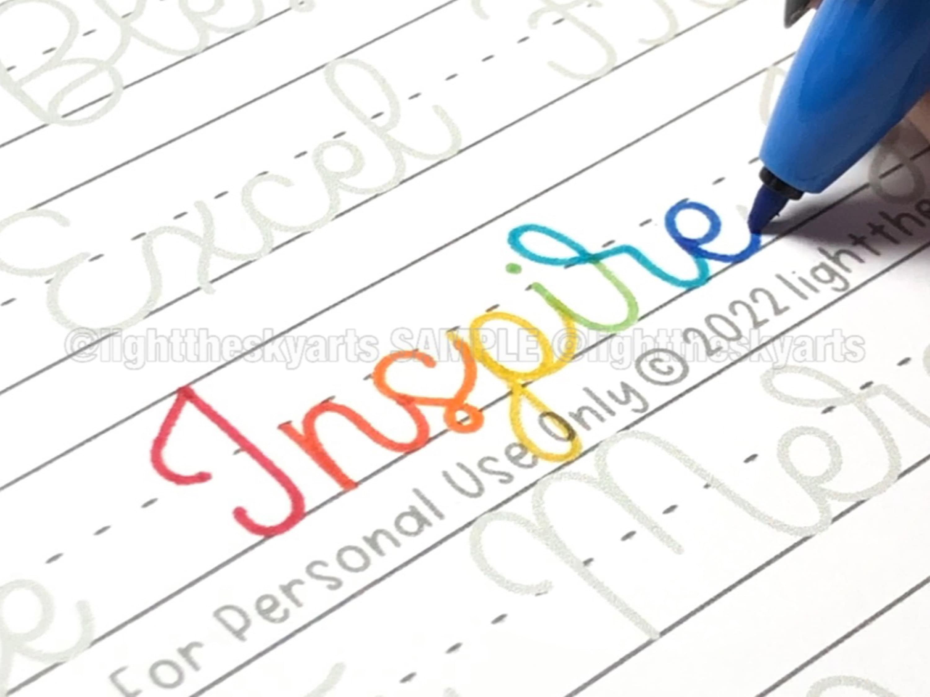 Dolphin Handwriting Practice Worksheets Italic & Regular 3 - Etsy