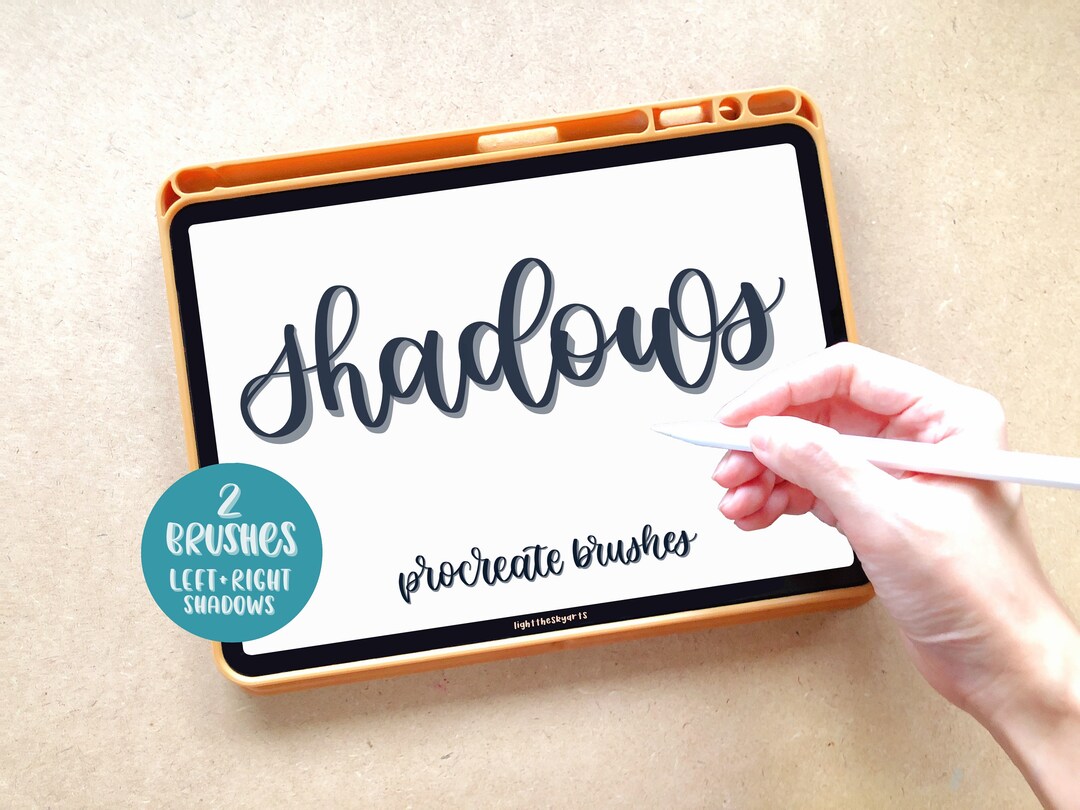 Shadows Procreate Brushes: 2 Brushes Left and Right, iPad Lettering ...