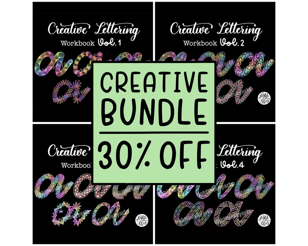 BUNDLE: Creative Lettering Workbooks [vol.1 + Vol.2 + Vol.3 + Vol.4] by ...