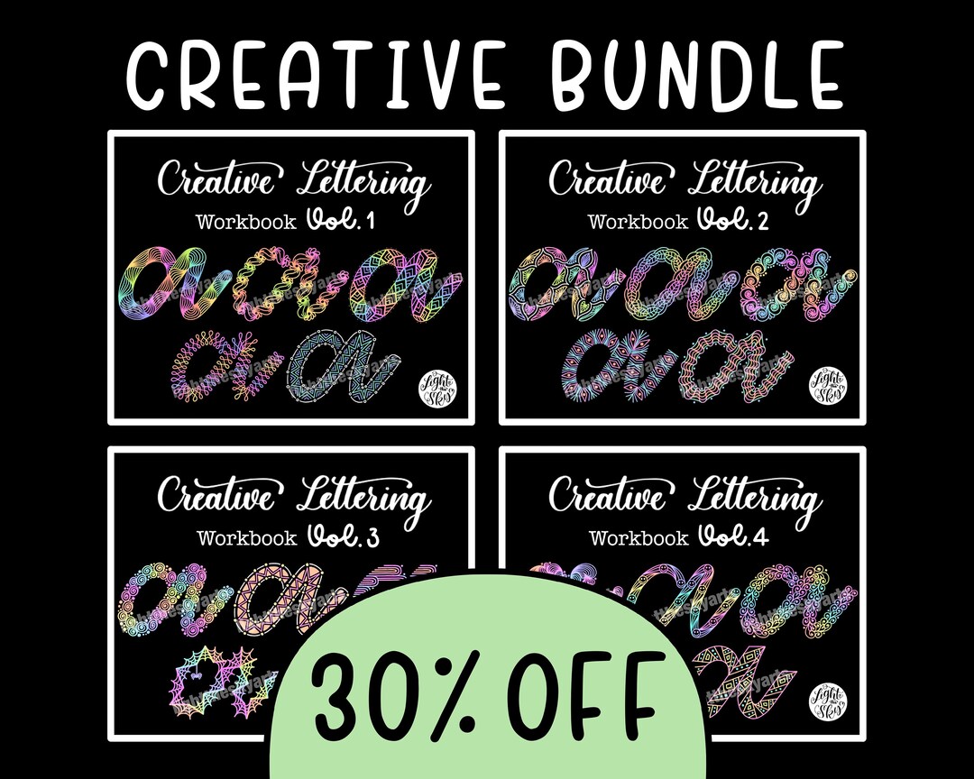 BUNDLE: Creative Lettering Workbooks vol.1 Vol.2 Vol.3 Vol.4 by ...