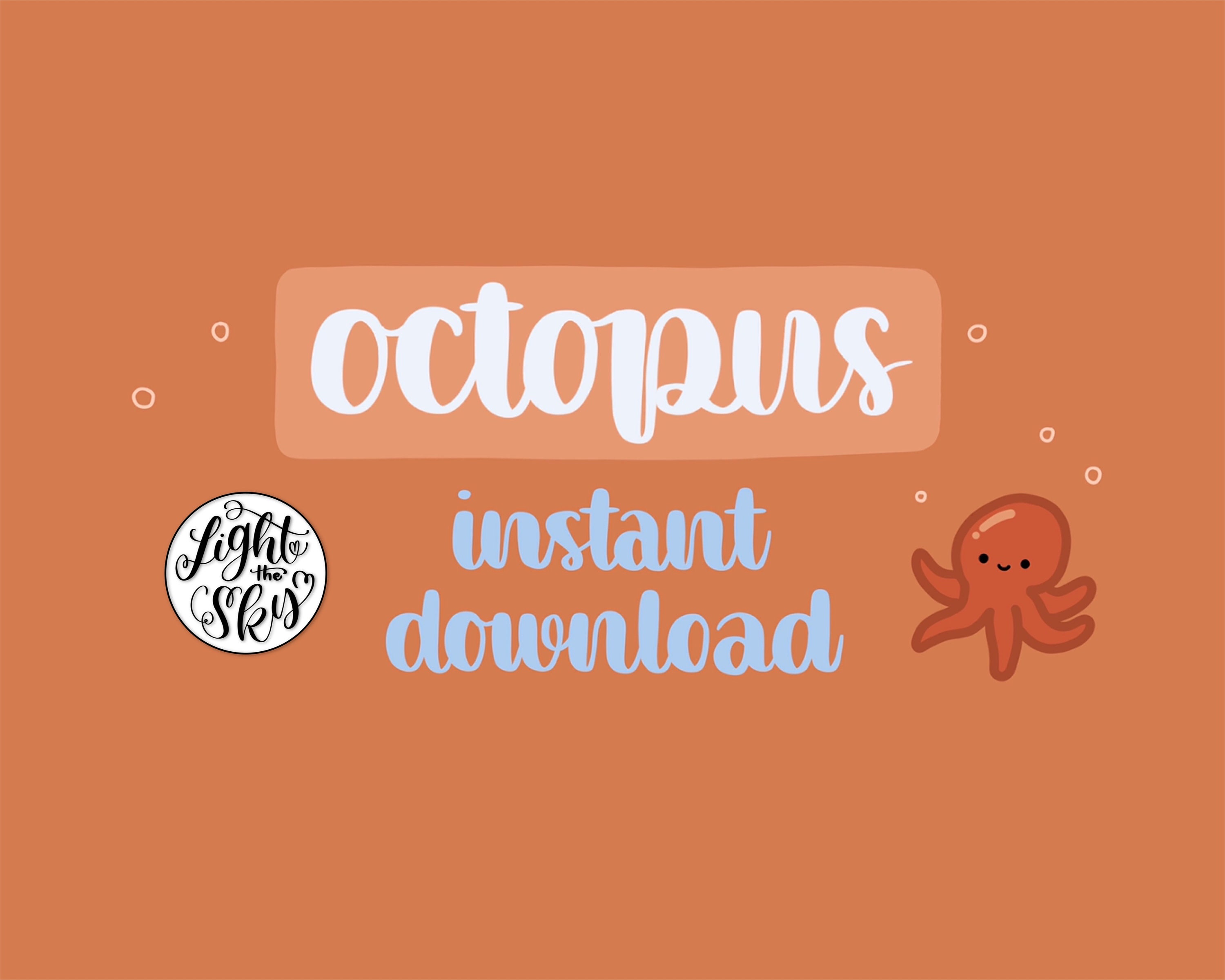Octopus Hand Lettering Practice Worksheets: for Brush Pens and iPad ...