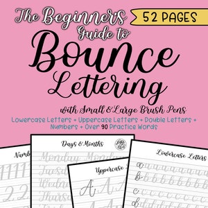 Beginner's BUNDLE to Brush Lettering & Bounce Lettering Practice ...