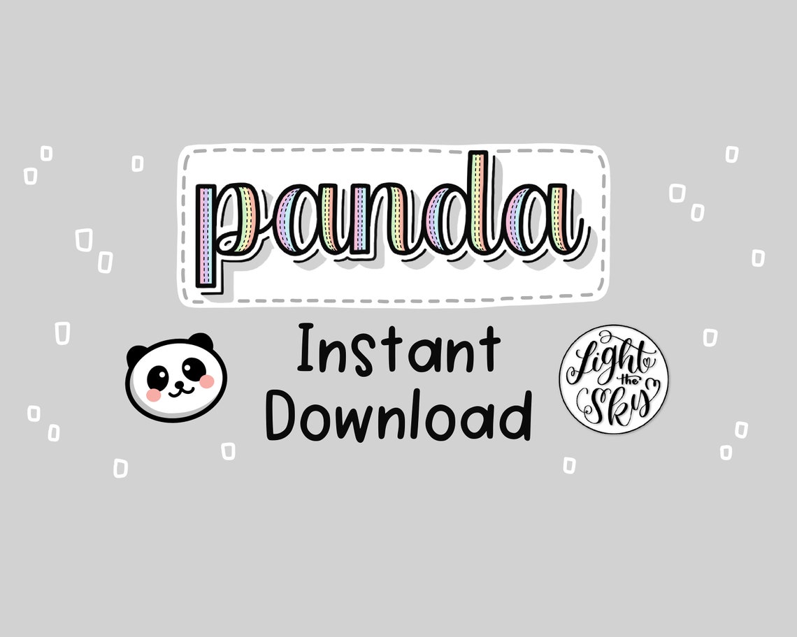 Panda Hand Lettering Practice Worksheets Sharpie & Shadows - Etsy