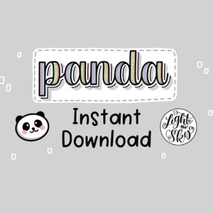 Panda Hand Lettering Practice Worksheets: Sharpie & Shadows (digital ...