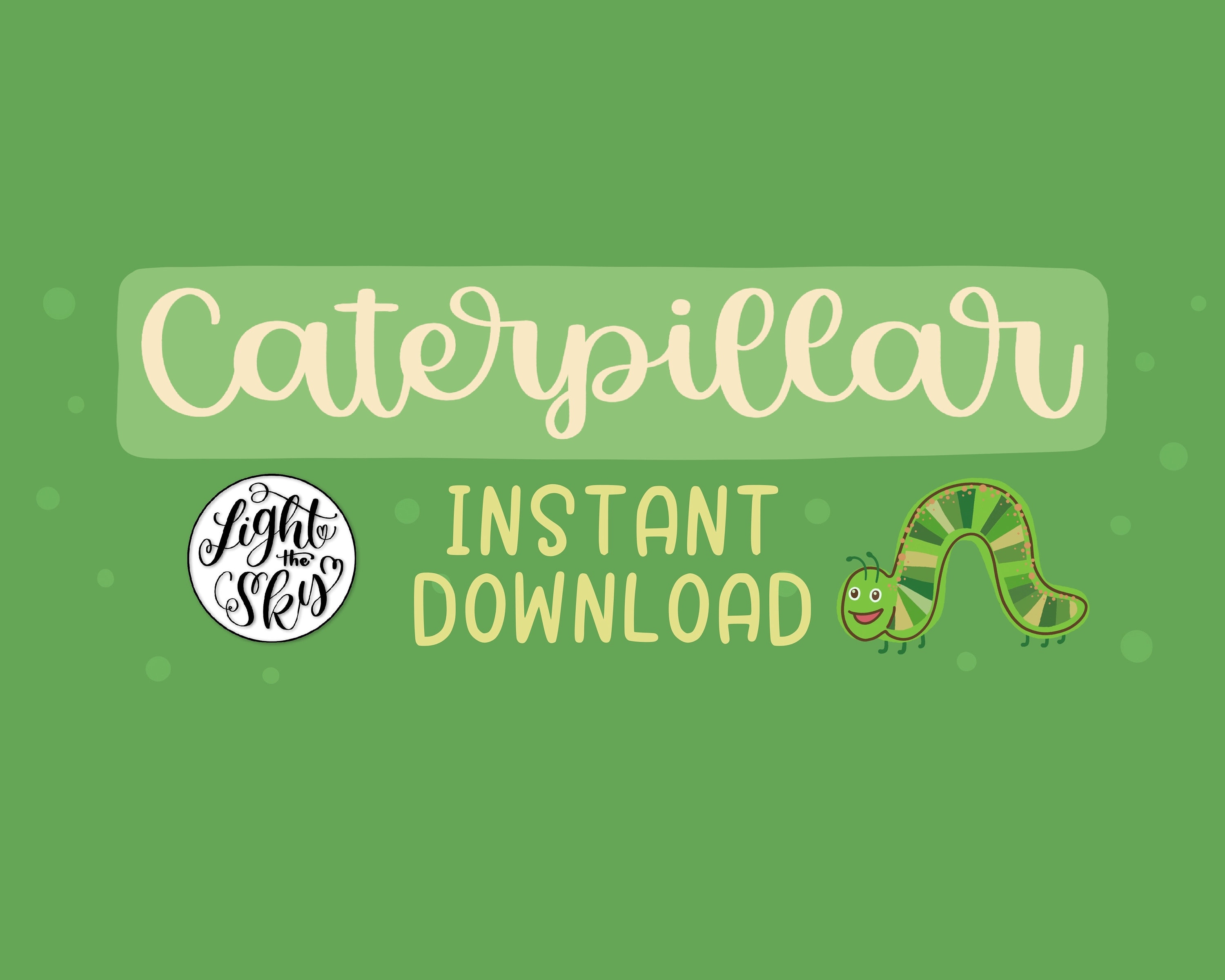 Caterpillar Hand Lettering Practice Worksheets for Small & - Etsy