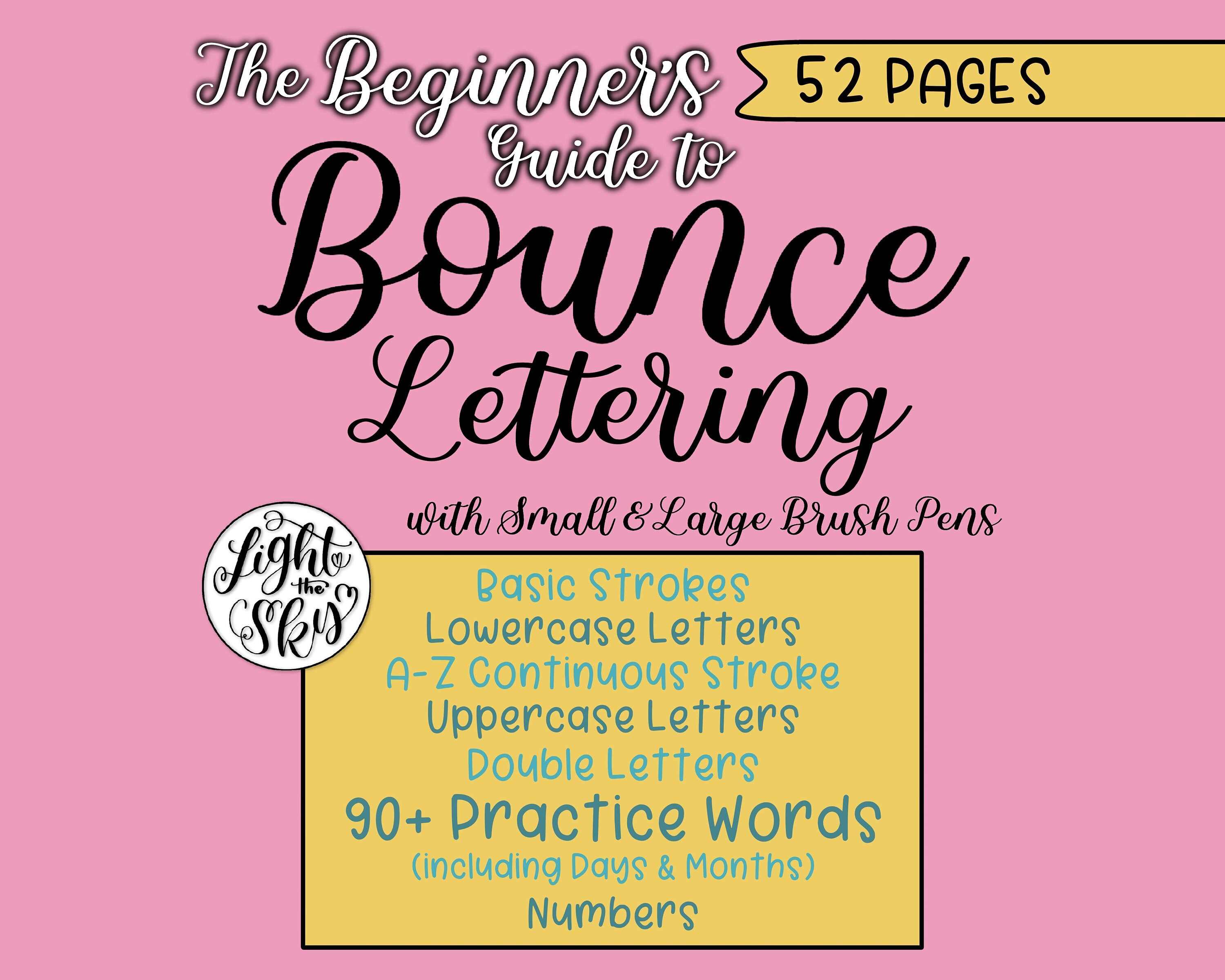 Beginner's Bounce Lettering Practice Worksheets (digital Download) - Etsy