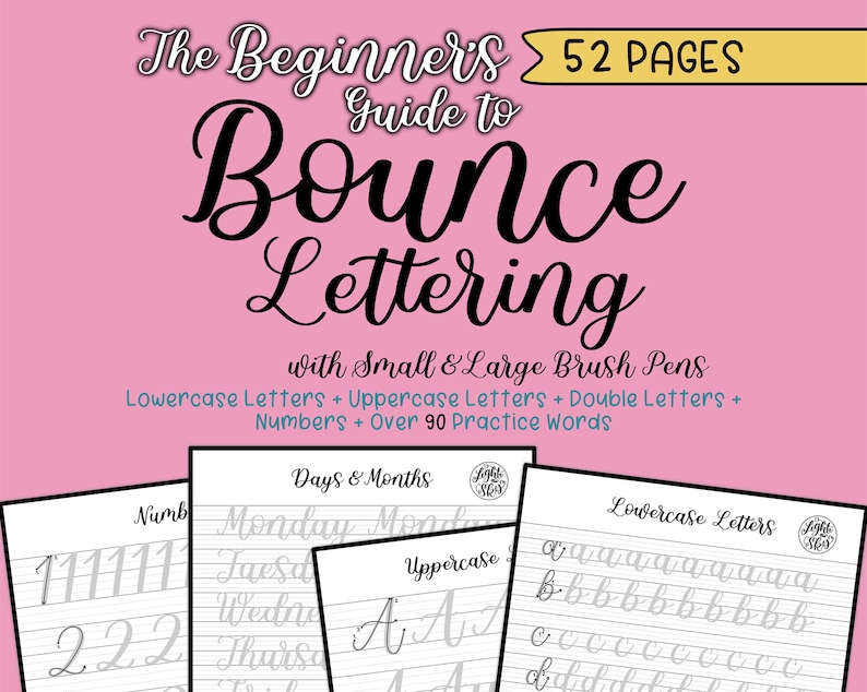 Beginner's Bounce Lettering Practice Worksheets (digital Download) - Etsy