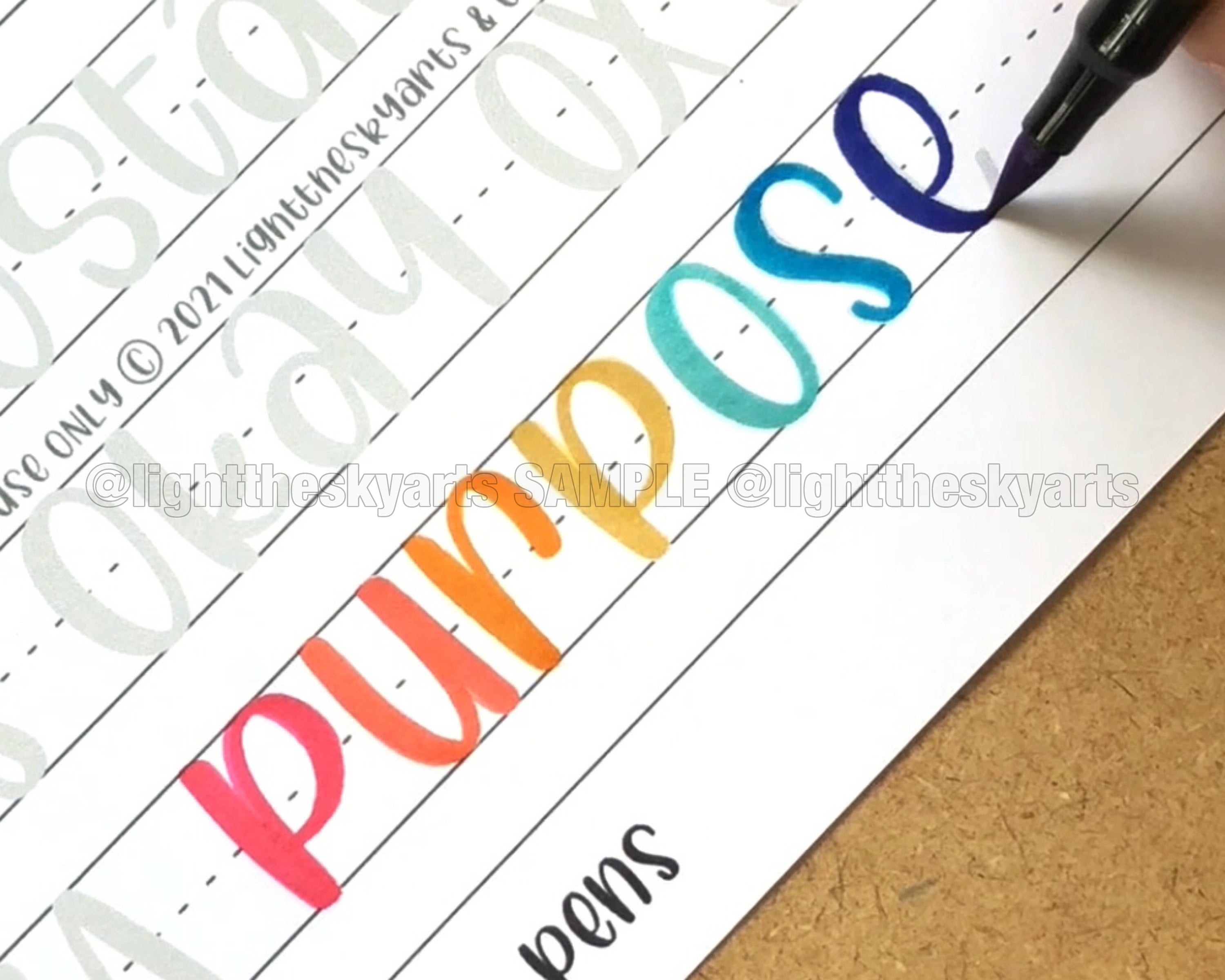 Alpaca Hand Lettering Practice Worksheets: for Brush Pens and iPad ...