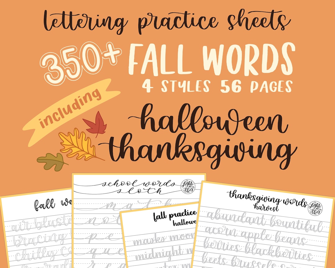 350+ Fall Words Lettering Practice Worksheets by Lighttheskyarts | 4 ...