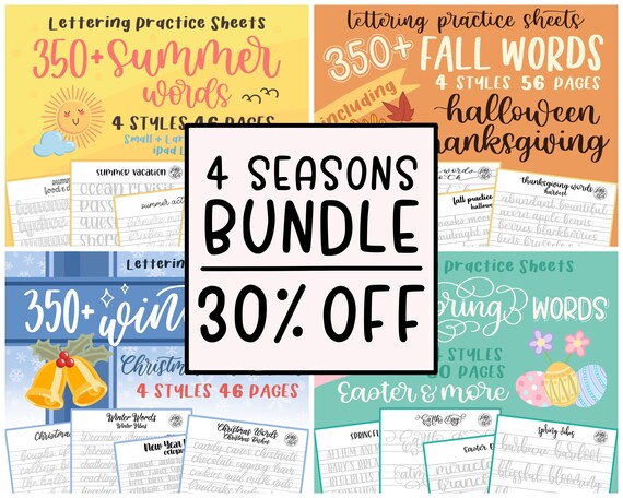 4 SEASONS BUNDLE: Summer Fall Winter Spring | Etsy