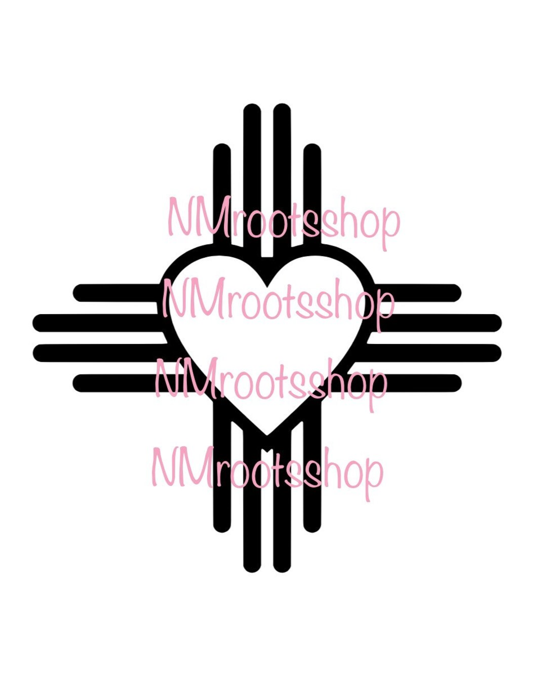 X2 Zia Symbol Heart Sticker Decal - Etsy