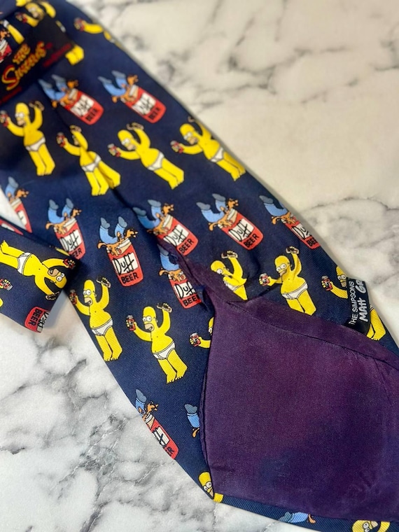 Vintage The Simpsons Tie 1998 Novelty Tie Silk Homer … - Gem
