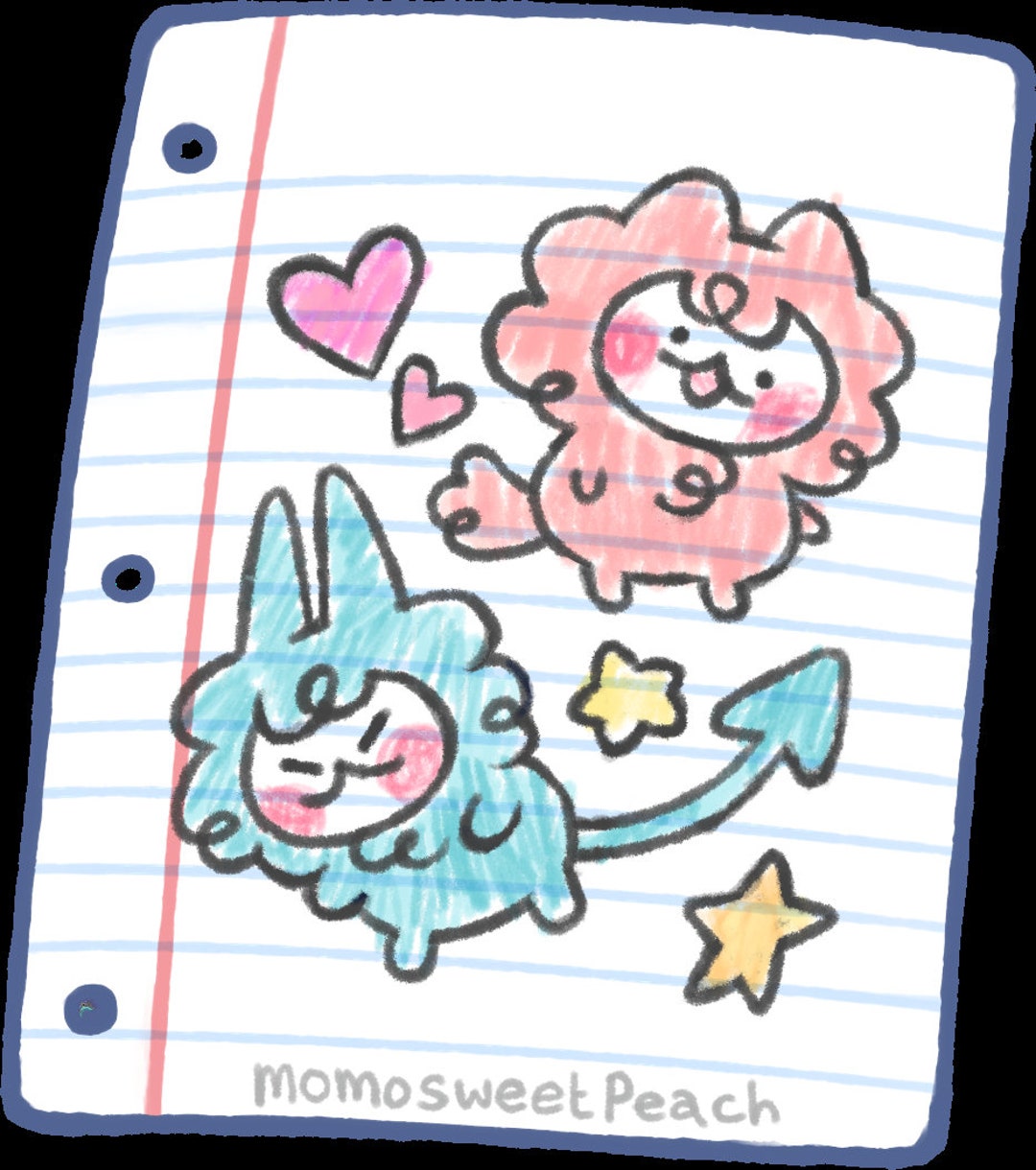 Doodle Momos Clear Sticker - Etsy