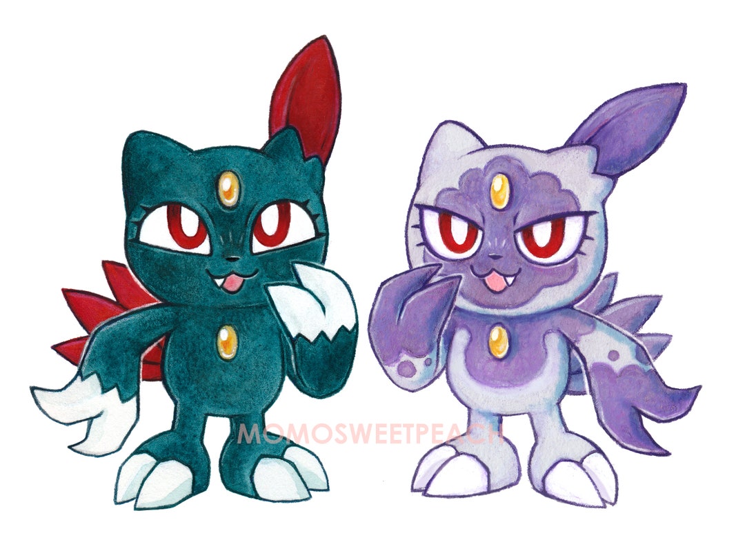 Johto and Hisui Sneasel Pokemon Stickers - Etsy