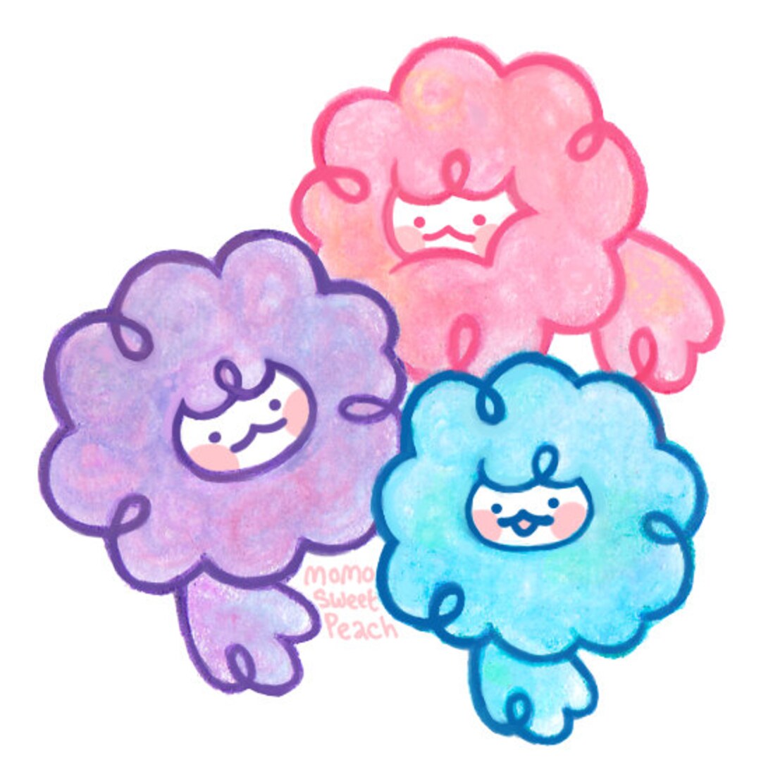 Glitter Popcorn Momo Stickers - Etsy