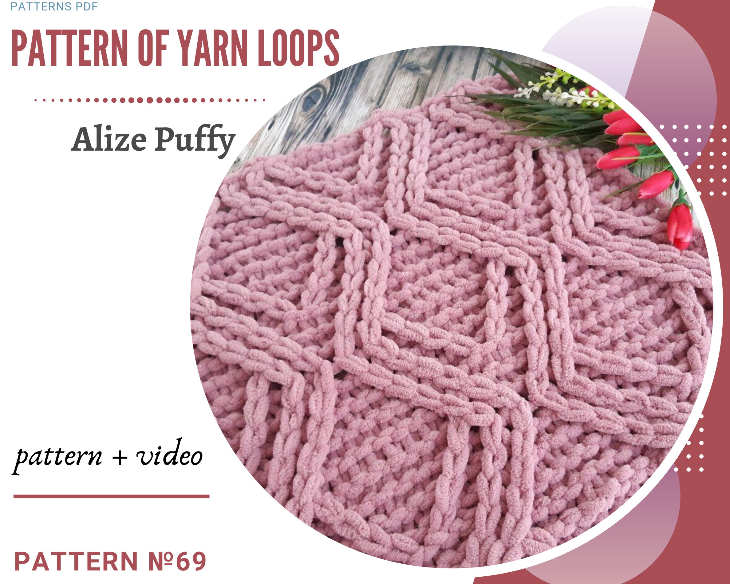 Pattern for a knitted blanket Knit baby blanket pattern PDF pattern ...