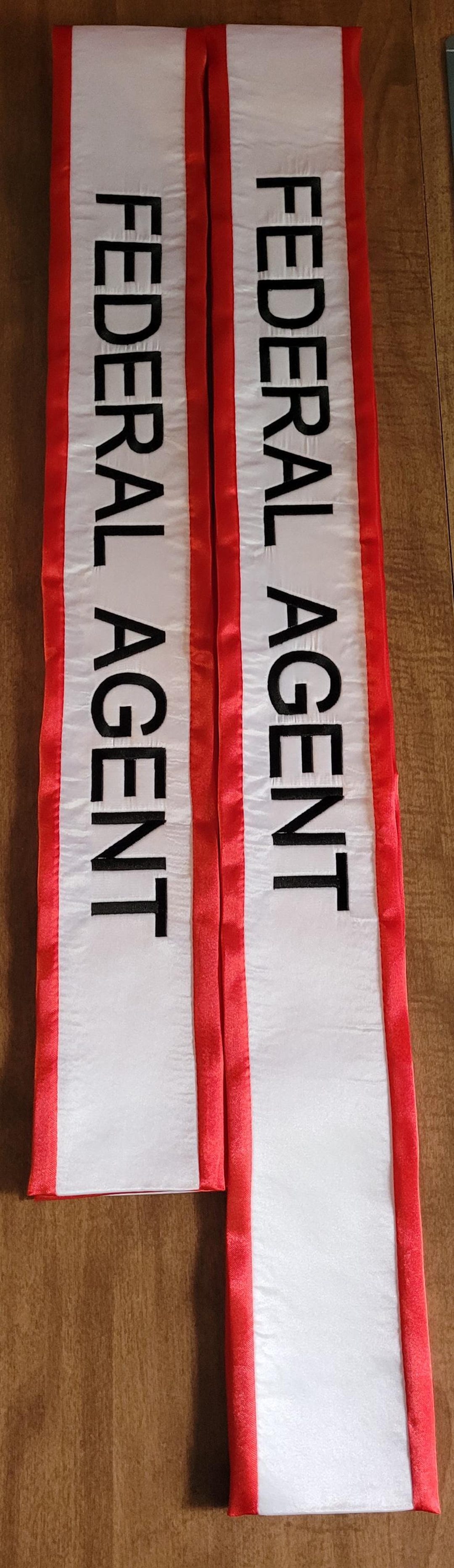 Embroidered Satin Federal Agent Sash, Miss Congeniality Movie Halloween ...