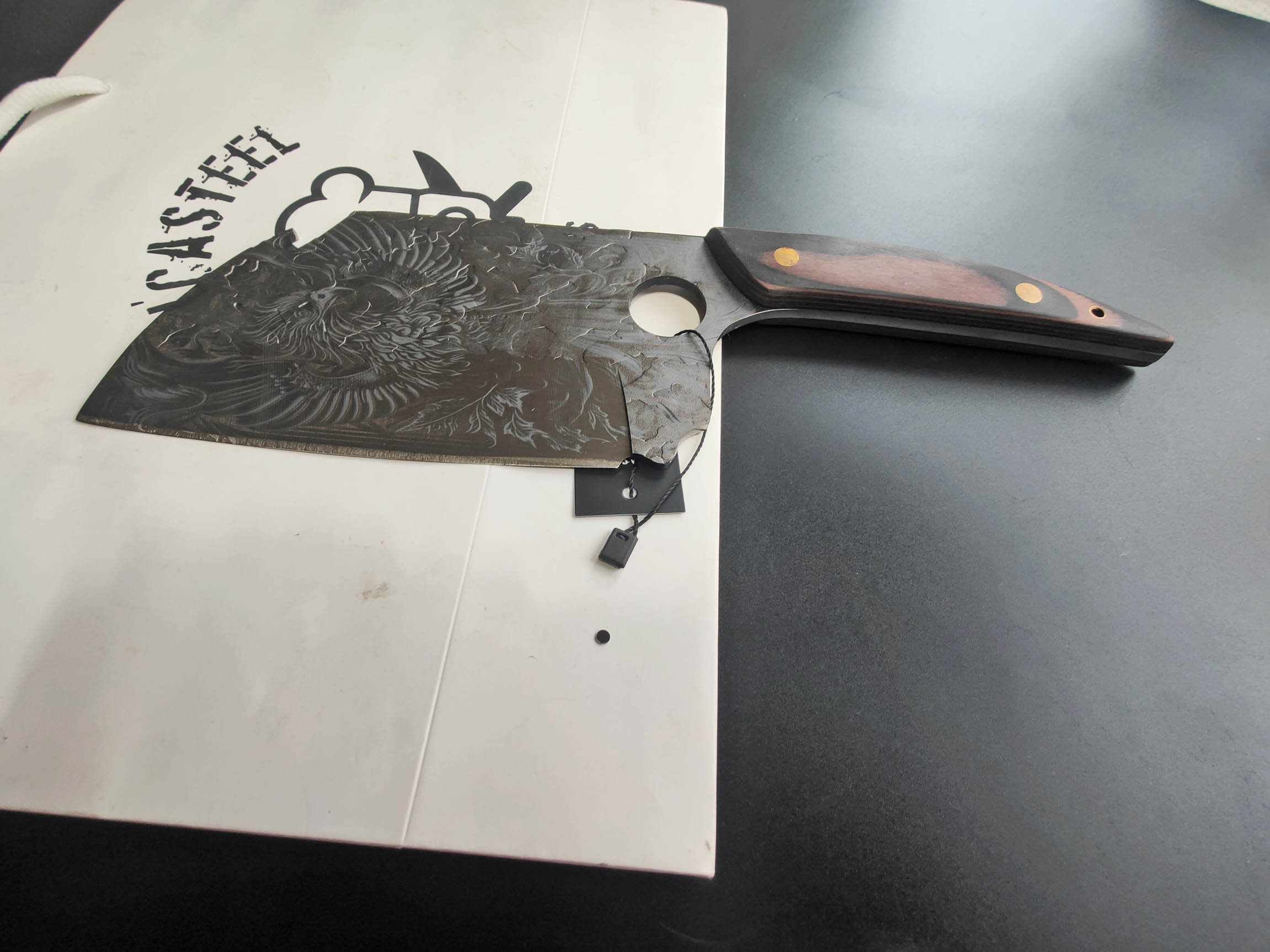 Rise From the Shadows Cleaver Knife With Phoenix Engraving by Di ...