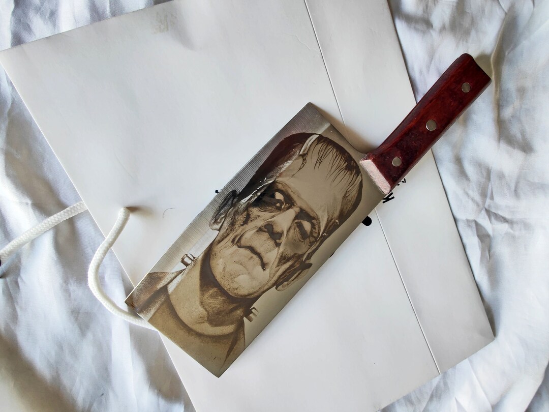 The Frankenstein Meat Cleaver Knife With Engraving Monster Art Craft ...