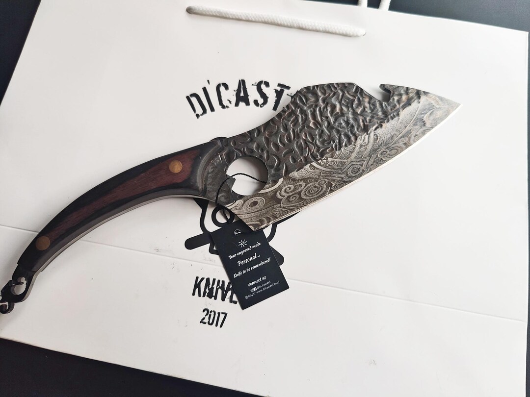 Embrace the Ancients Chopper Knife With Celts Tribal Engraving by Di ...