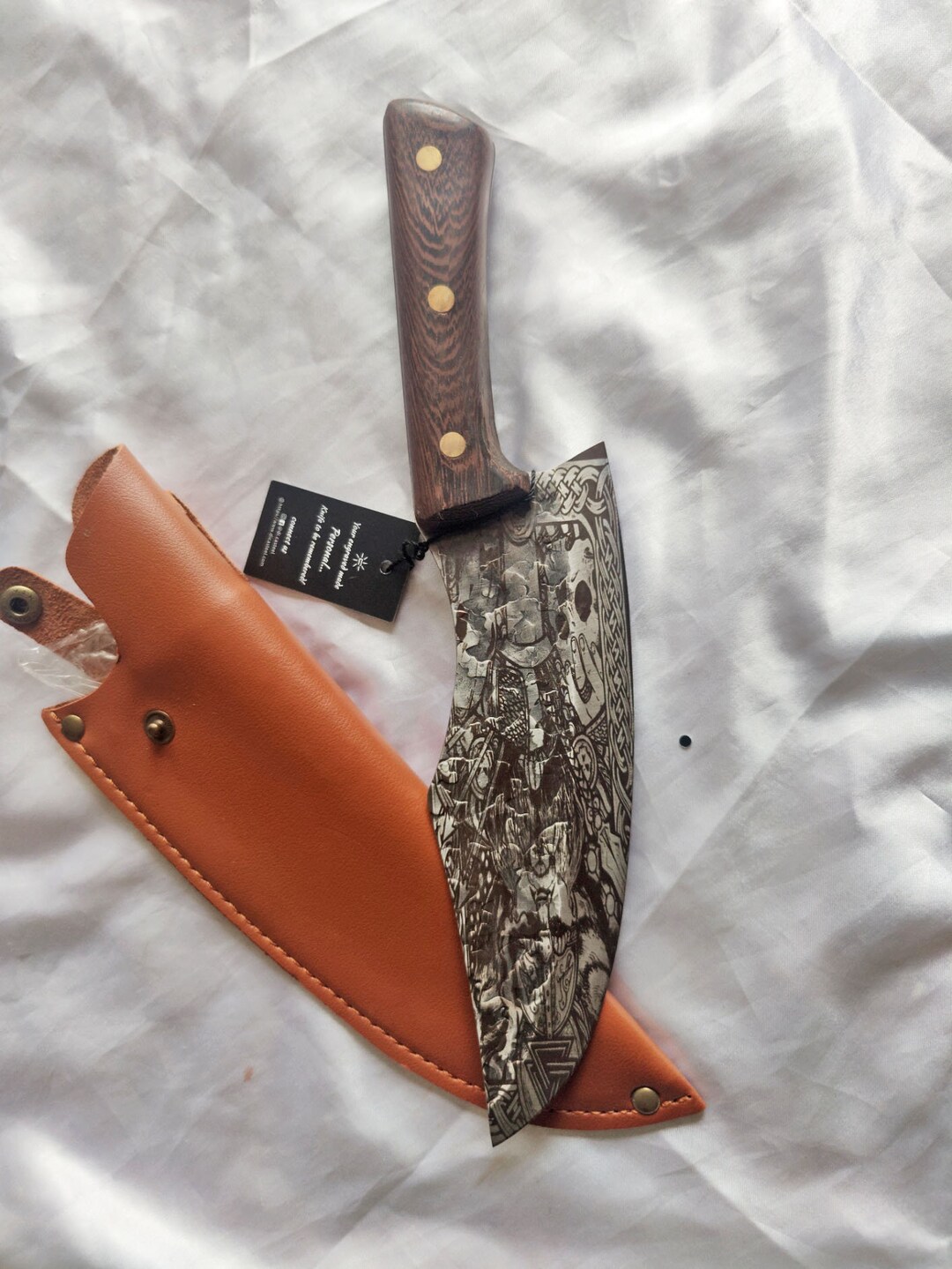 Chopping Knife Viking Fighter Engraved by Di'casteel - Etsy